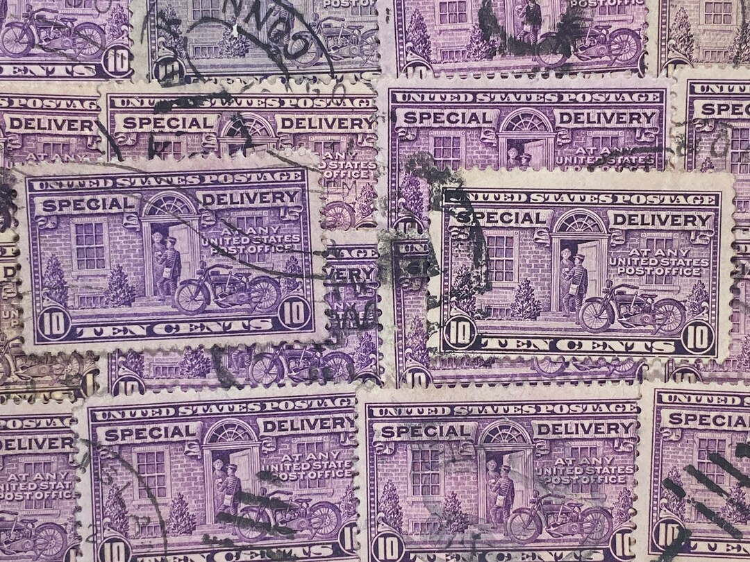 Stamp Art Purple Early Transportation Special Delivery - Etsy