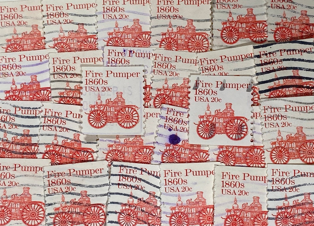 Stamp Art, Fire Pumper 1860's, 20 Cents, USA, Used Stamps - Etsy