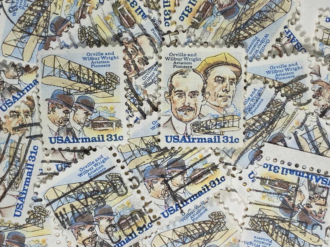Stamp Art, Orville and Wilbur Wright, Aviation Pioneers, First Flight ...
