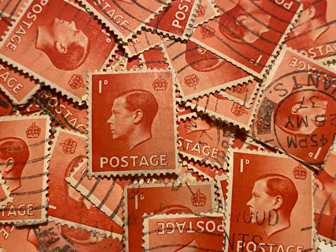 Stamp Art, Red, King Edward VIII, 1 Decimal, Used Stamps - Etsy