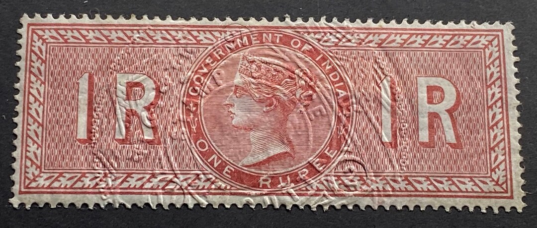 Queen Victoria Stamps, 1868, 4 Anna, India Special Adhesive Revenue ...