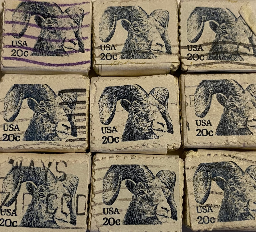 Stamp Art, Ram, U.S. Postage, 20 Cents, USA, Used Stamps - Etsy