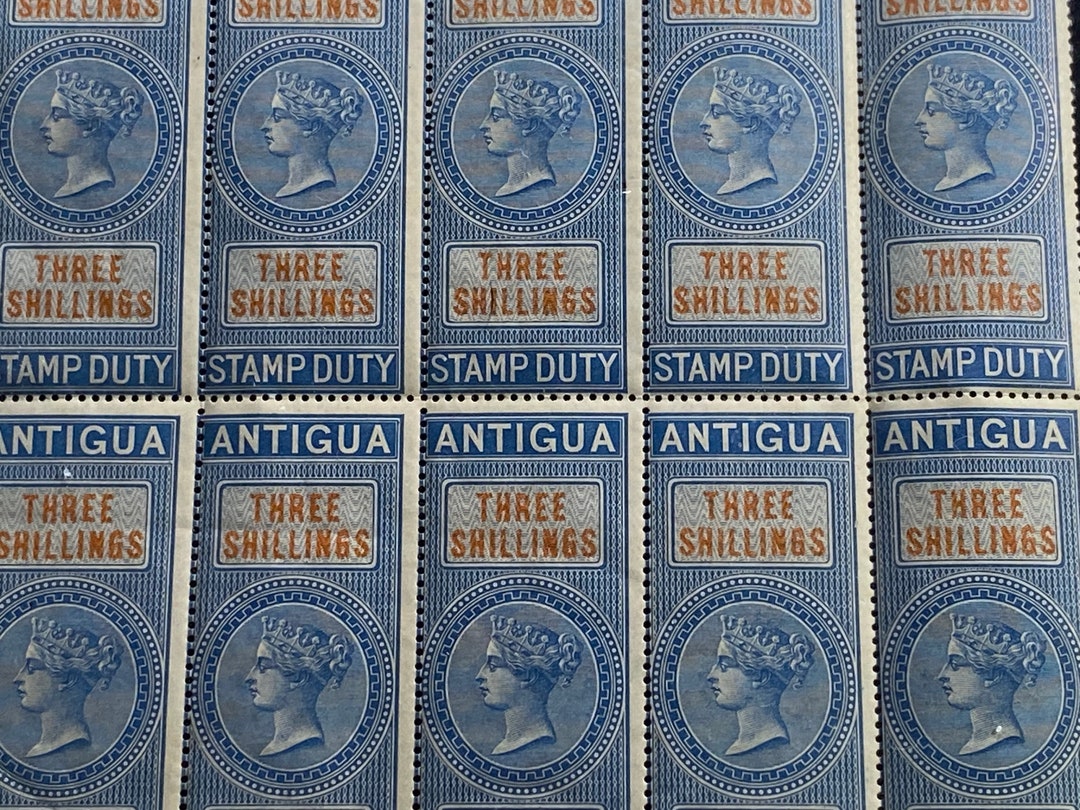 Queen Victoria Stamps, 1870, Stamp Duty, Antigua, Victorian Era Design ...