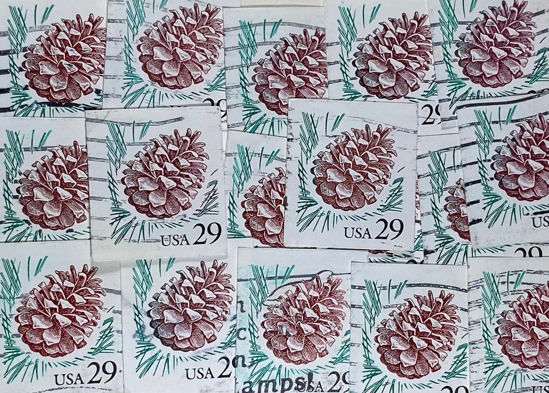 Stamp Art, Pinecone, 29 Cents, USA, Used Stamps - Etsy