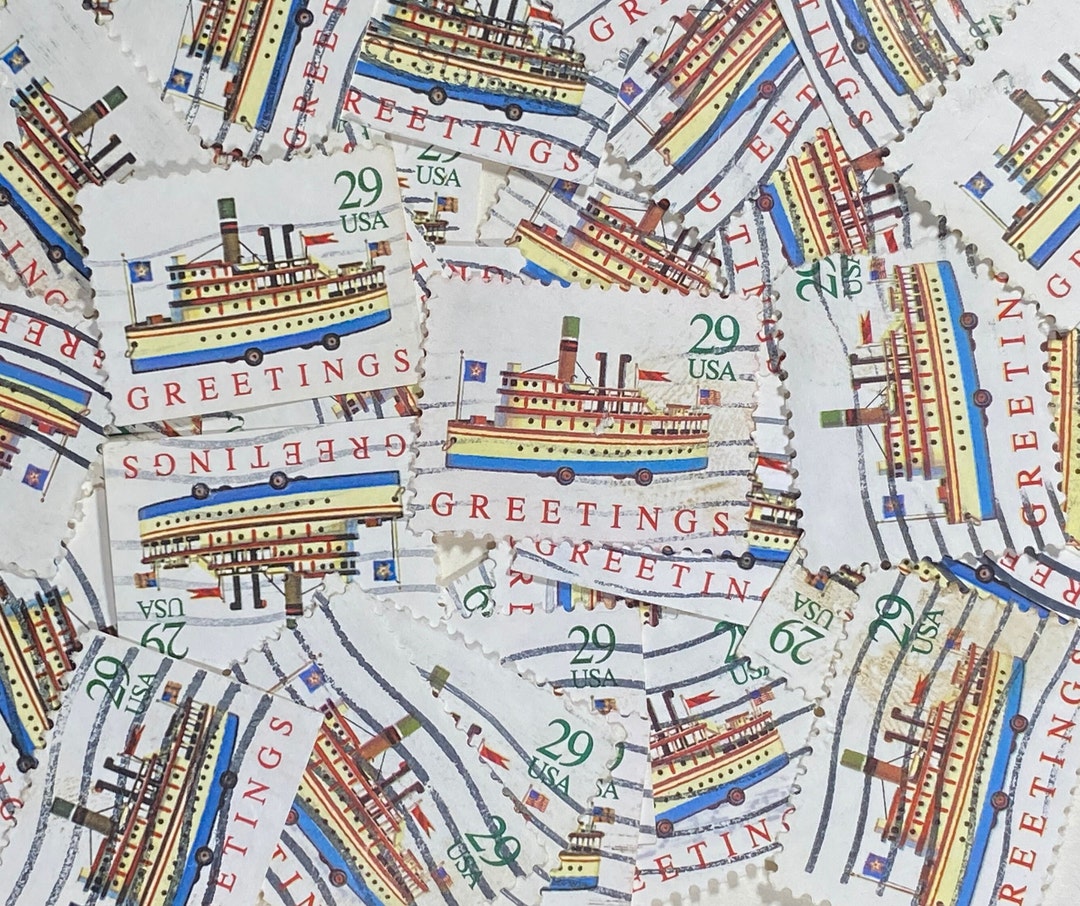 Stamp Art, Toy River Boat, Christmas, Greetings, 29 Cents, USA, Used ...