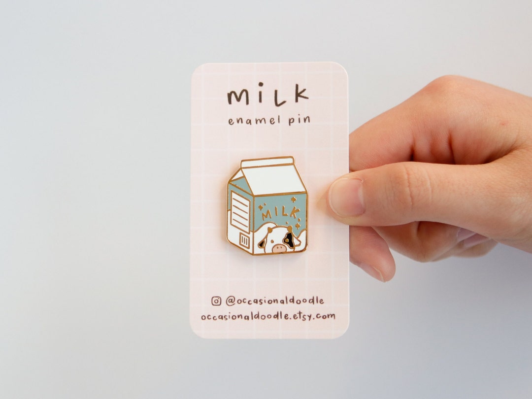 MILK PIN Milk Carton Hard Enamel Pin - Etsy