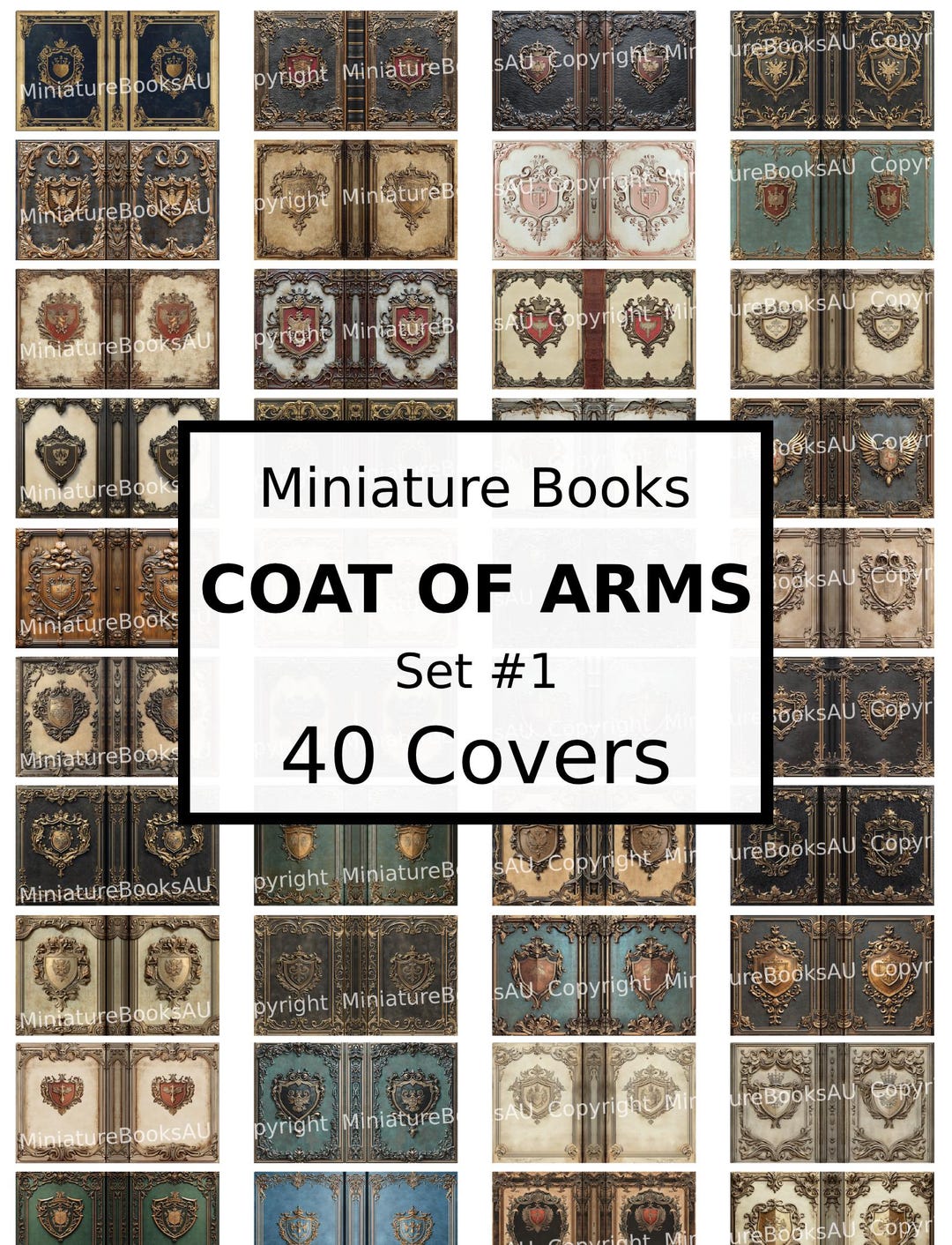 40 Coat of Arms Miniature Book Covers, Downloadable Printable Books ...
