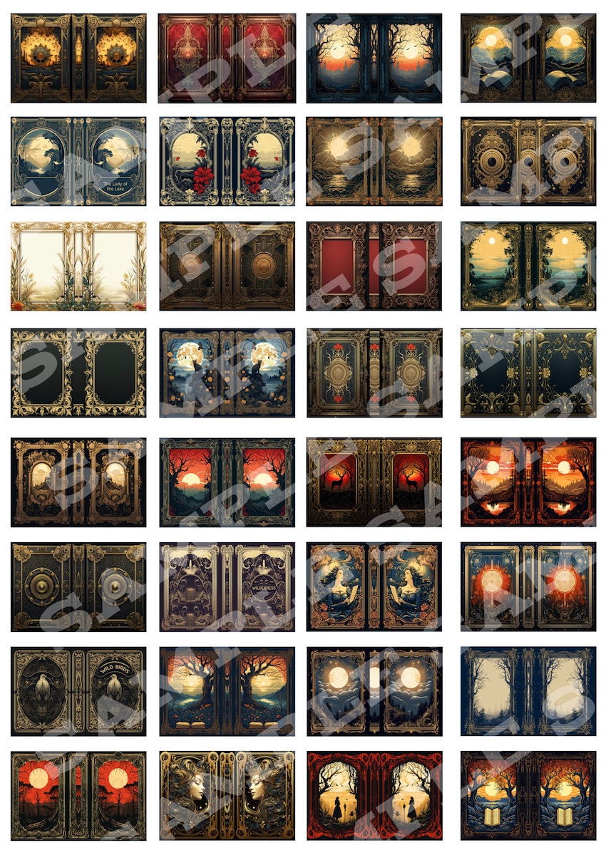 32 Vintage Miniature Book Covers, Downloadable Printable Books, Set 11 ...