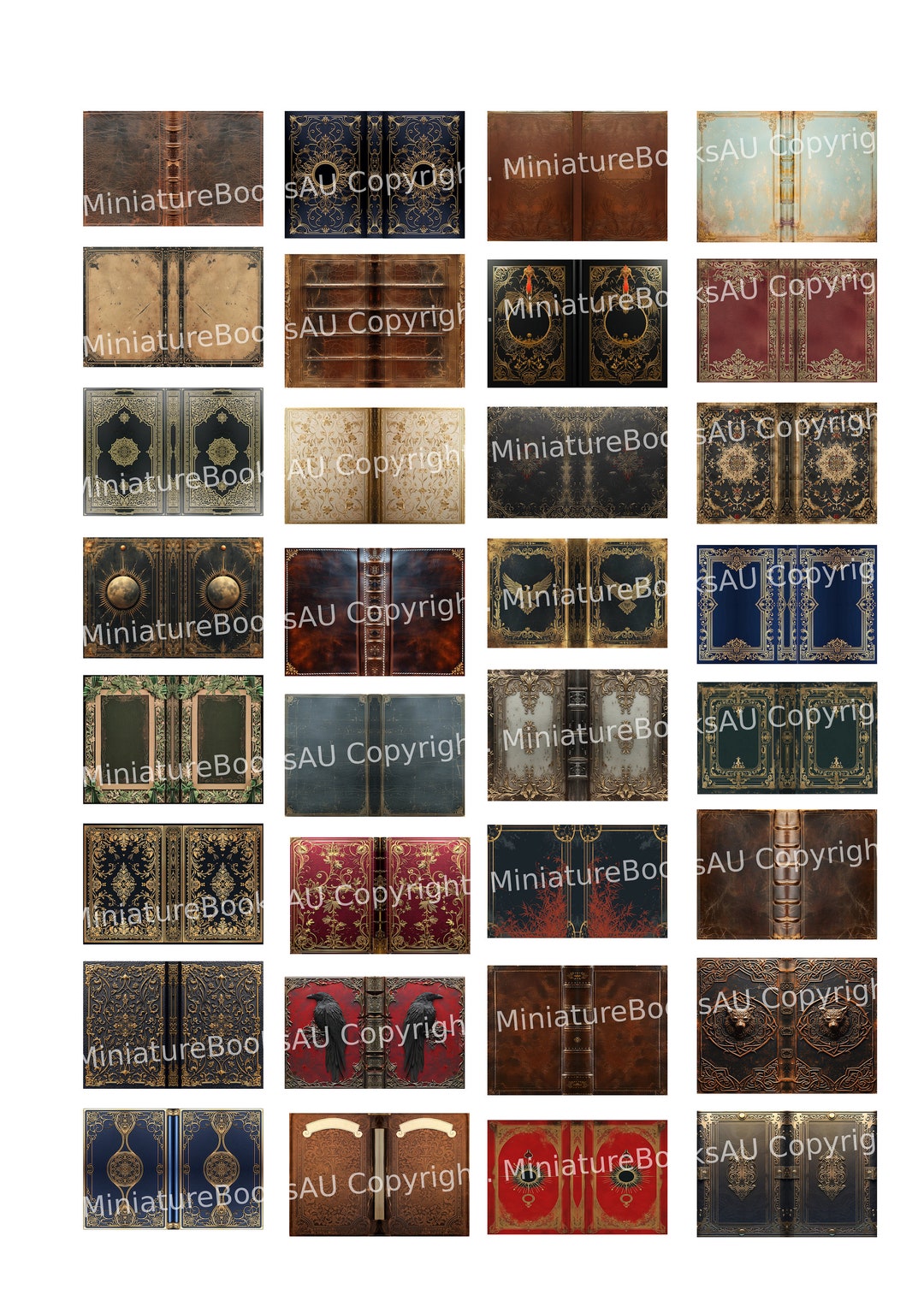 32 Vintage Miniature Book Covers, Downloadable Printable Books, Set 13 ...