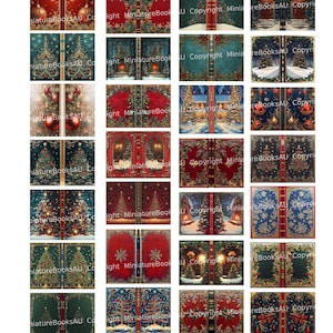 36 Christmas Miniature Book Covers, Downloadable Printable Books, Set ...