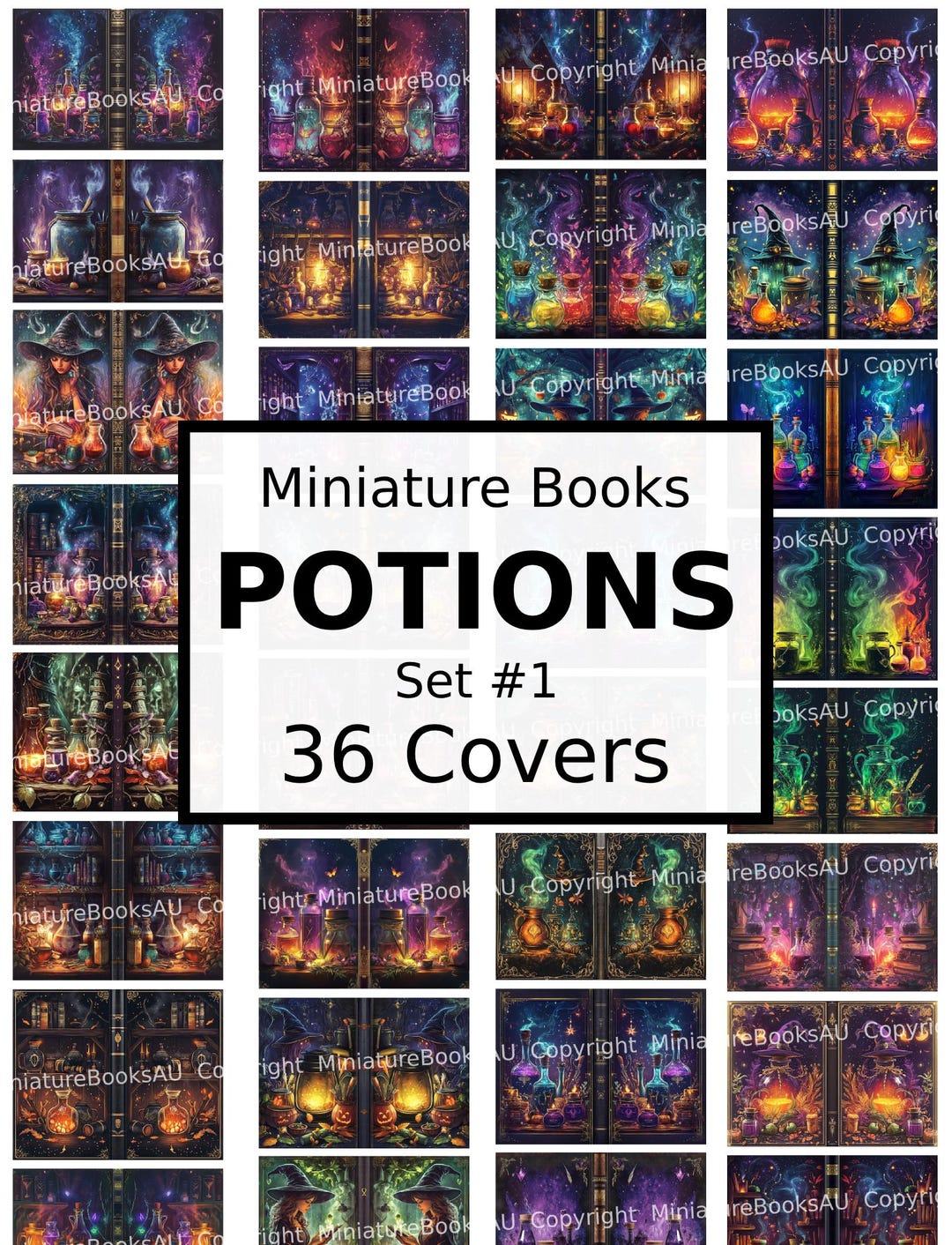 36 Potions Miniature Book Covers, Downloadable Printable Books, Set #1 ...