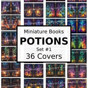 36 Potions Miniature Book Covers, Downloadable Printable Books, Set #1 ...