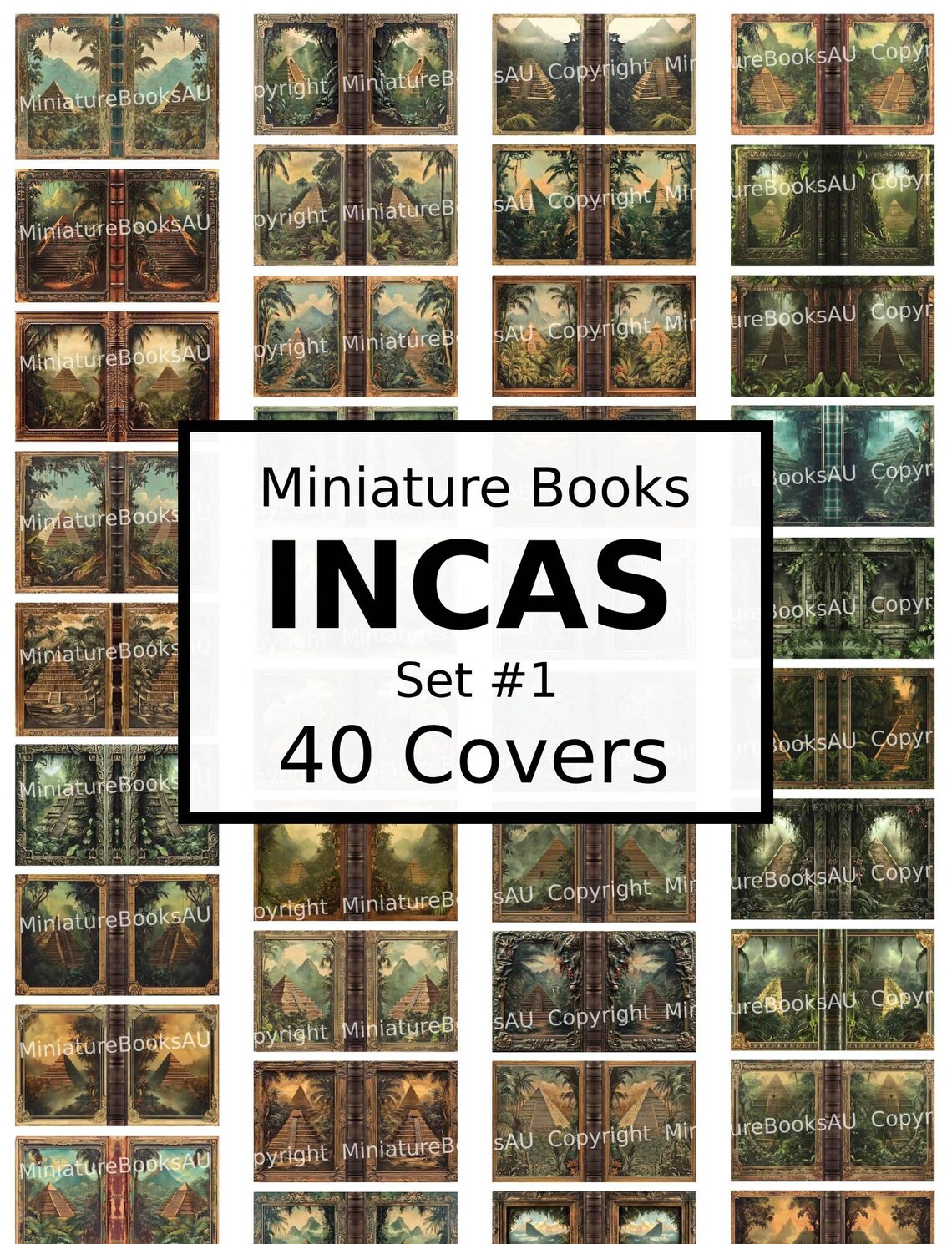40 INCAS Miniature Book Covers, Downloadable Printable Books, Set #1 - Etsy