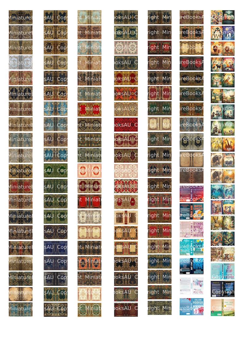 137 Small Miniature Book Covers, Downloadable Printable Books, Set 2 - Etsy