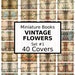 40 Vintage Flower Miniature Book Covers, Downloadable Printable Books ...