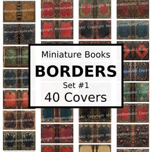 40 Borders Miniature Book Covers, Downloadable Printable Books, Set 1 ...