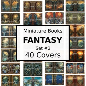 40 Fantasy Miniature Book Covers, Downloadable Printable Books, Set #2 ...