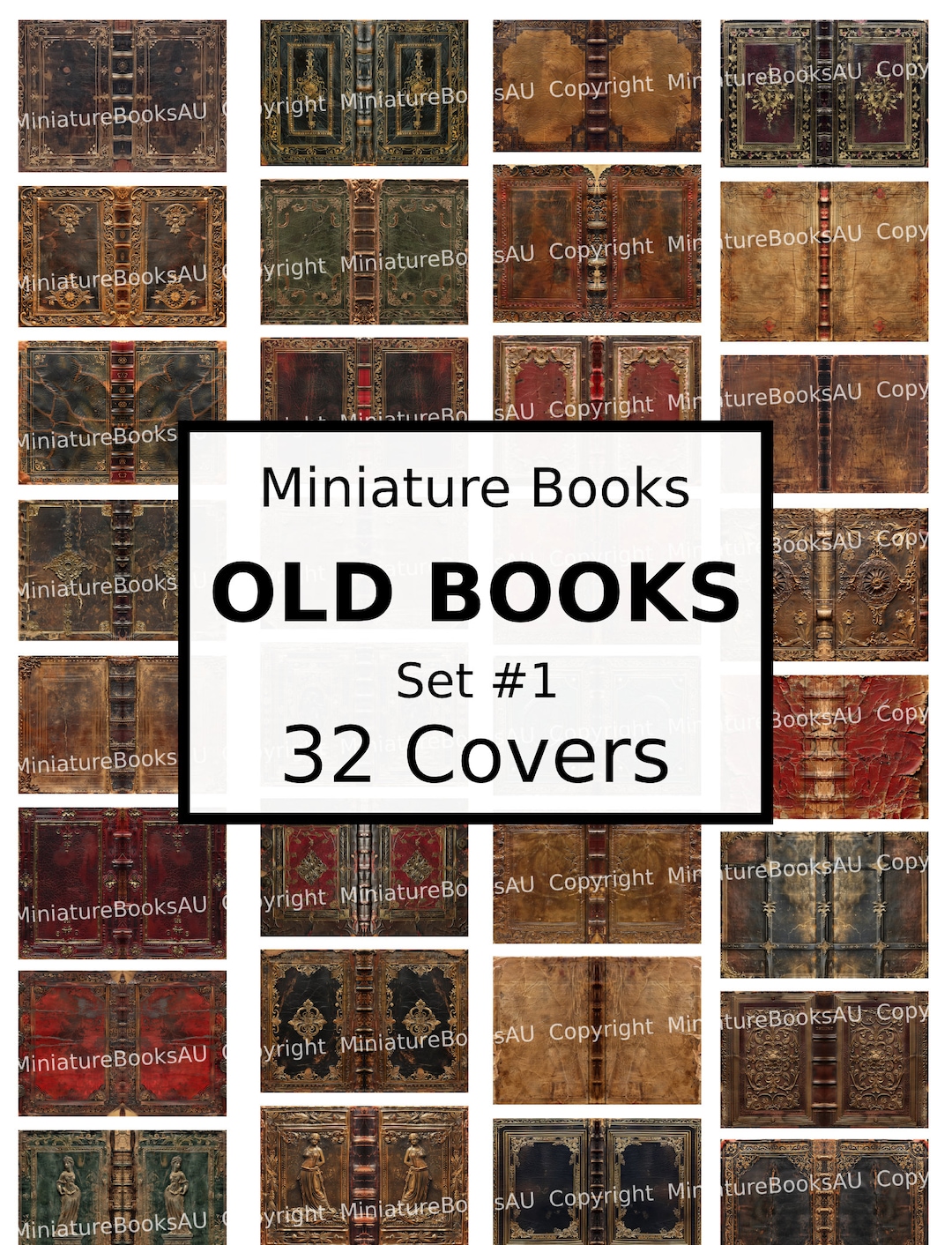 32 Old Miniature Book Covers, Downloadable Printable Books, Set #1 - Etsy