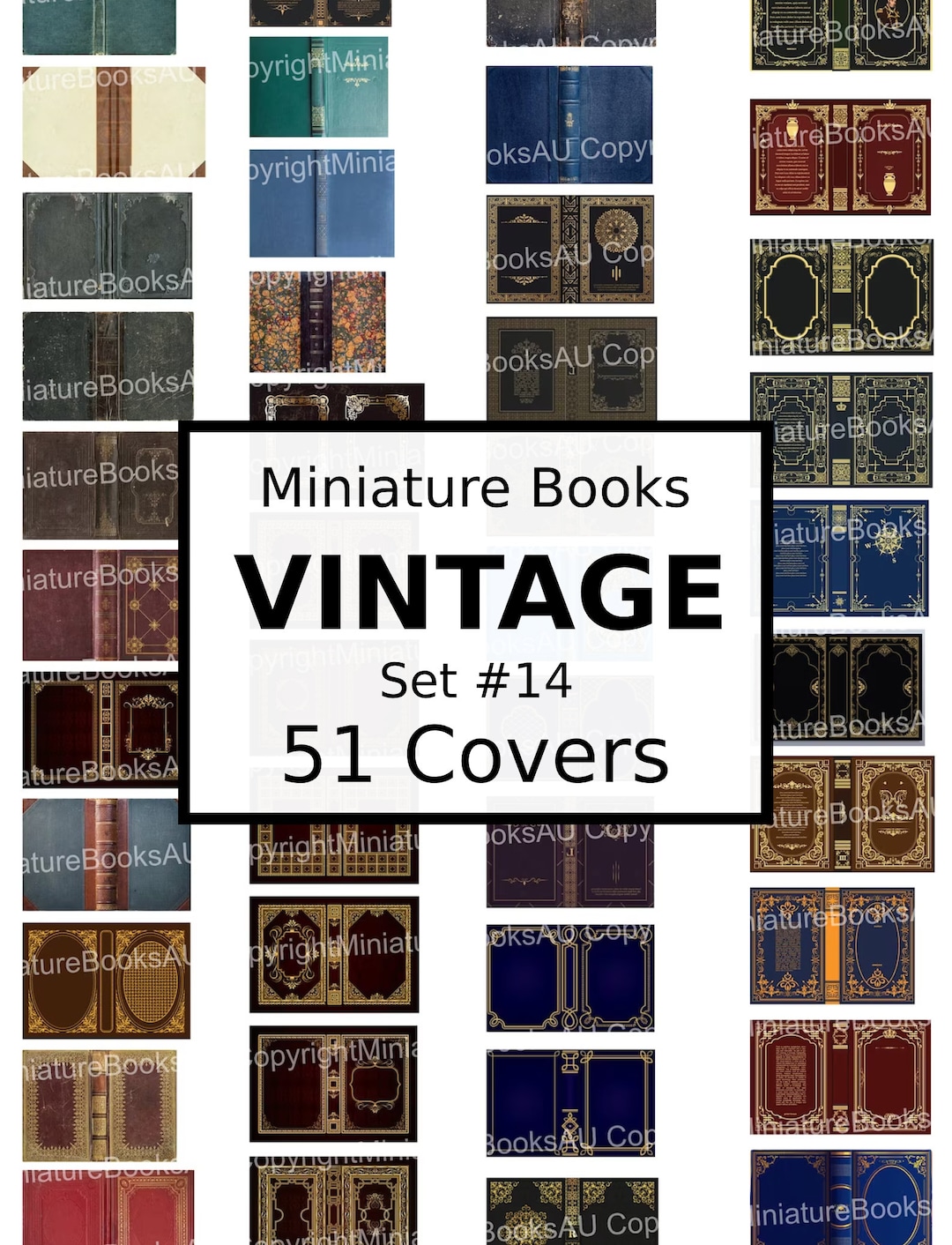 51 Vintage Miniature Book Covers, Downloadable Printable Books, Set #14 ...