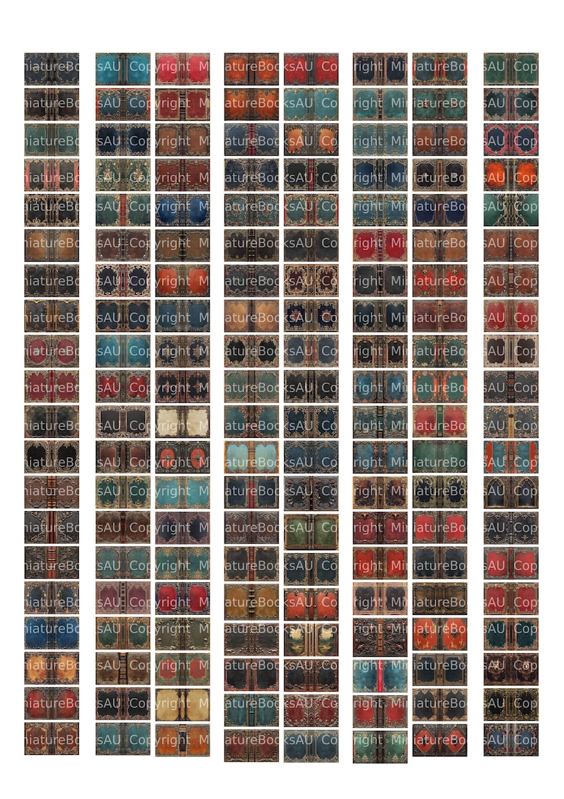 160 Small Borders Miniature Book Covers, Downloadable Printable Books ...