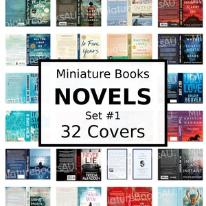 Miniature Book Covers (32), Novel Book Set #1, Downloadable Printable ...