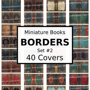 40 Borders Miniature Book Covers, Downloadable Printable Books, Set #2 ...
