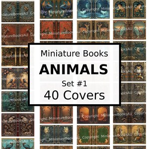 40 Animal Miniature Book Covers, Downloadable Printable Books, Set #1 ...