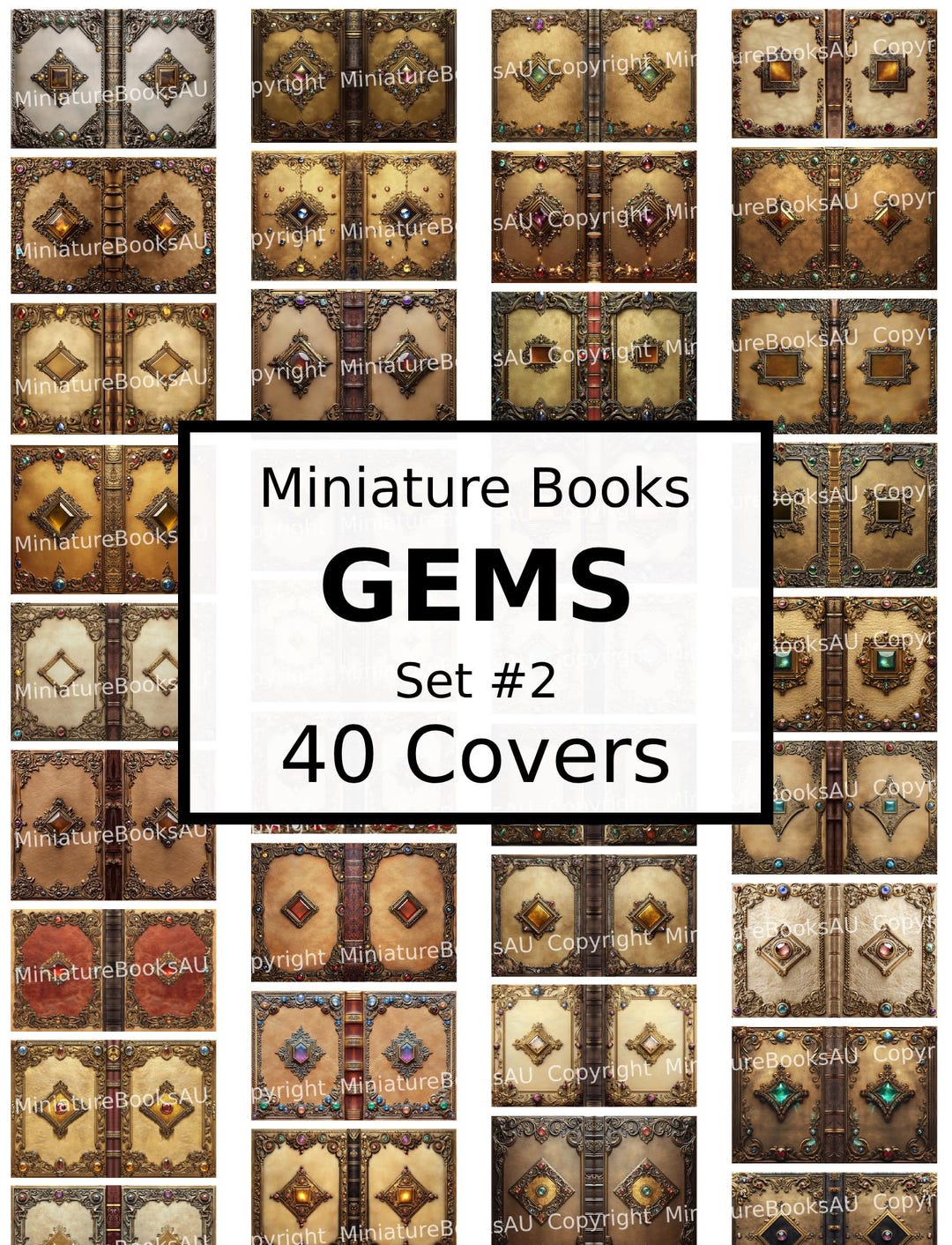 40 Gems Miniature Book Covers, Downloadable Printable Books, Set #2 - Etsy