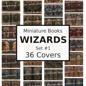 36 Wizard Miniature Book Covers, Downloadable Printable Books, Set #1 ...