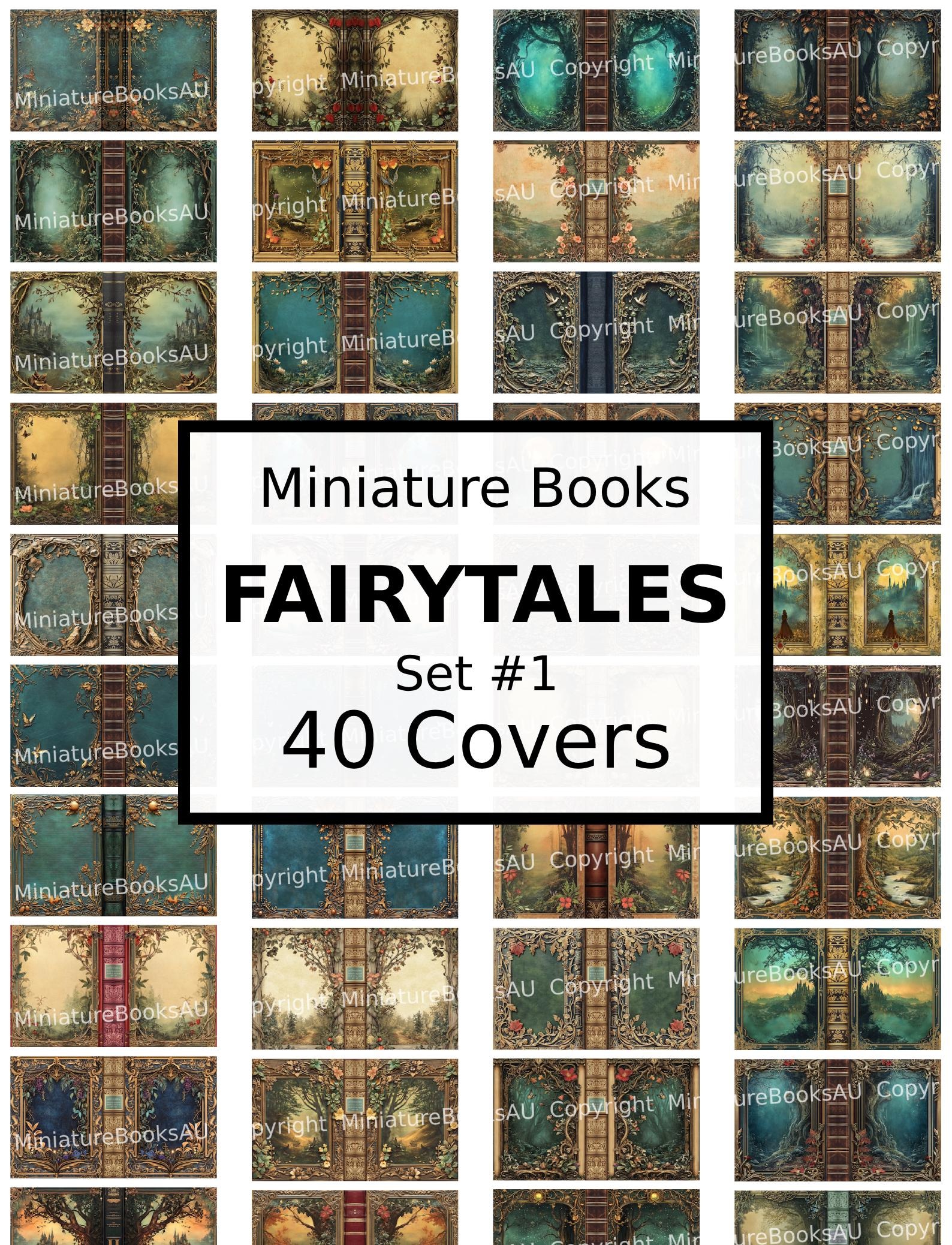 40 Fairy Tales Miniature Book Covers, Downloadable Printable Books, Set ...