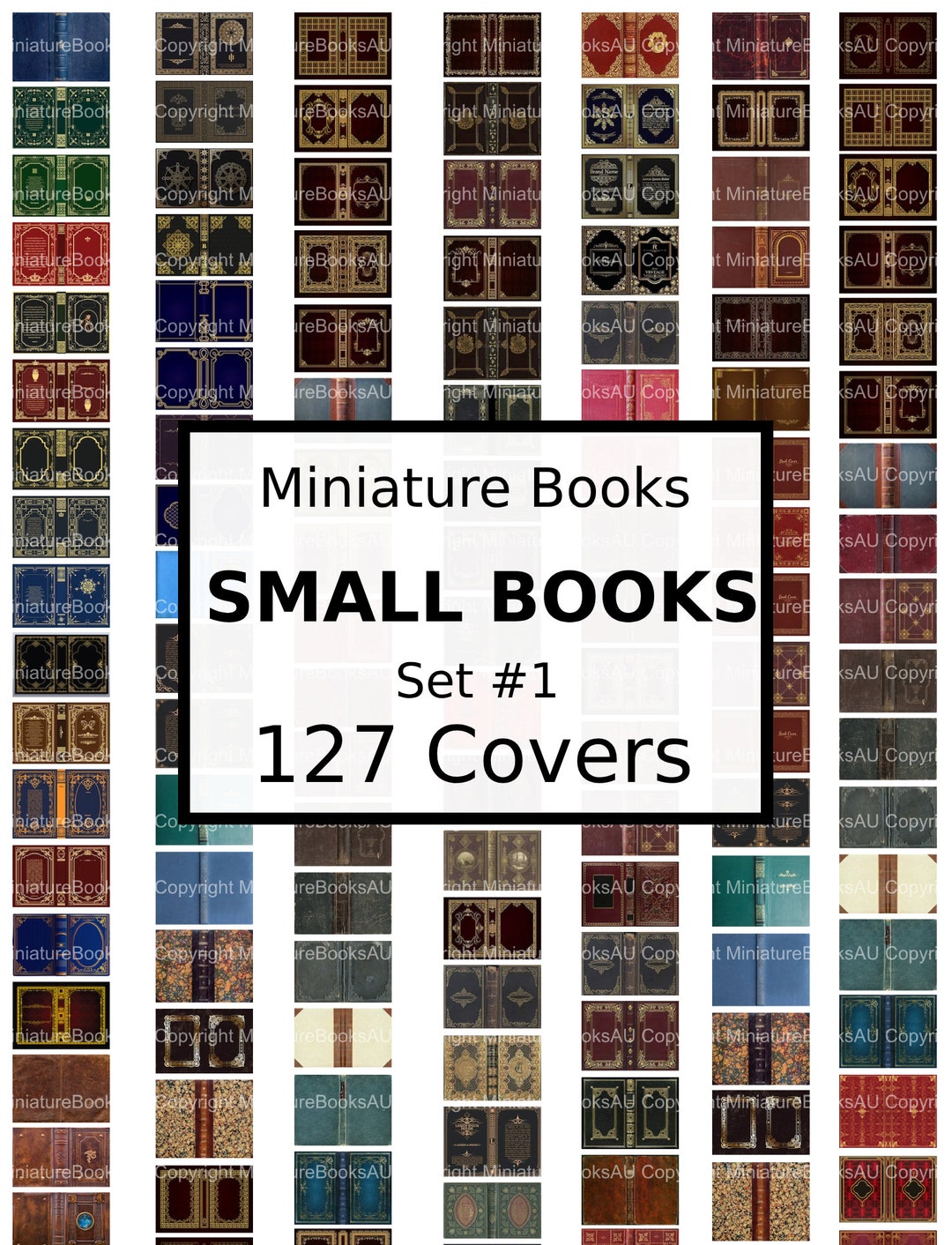 127 Small Miniature Book Covers, Downloadable Printable Books, Set #1 ...
