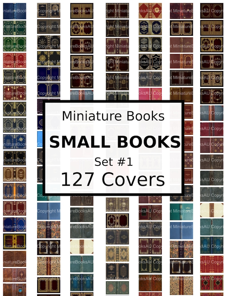 127 Small Miniature Book Covers, Downloadable Printable Books, Set #1 ...