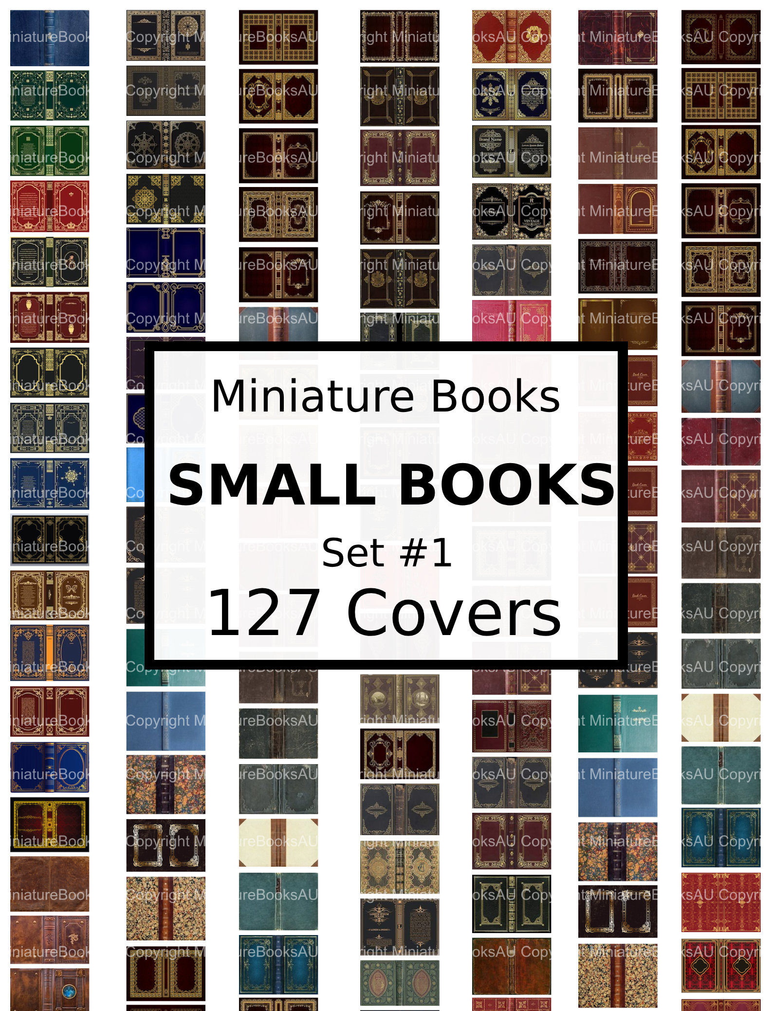 127 Small Miniature Book Covers, Downloadable Printable Books, Set #1 ...