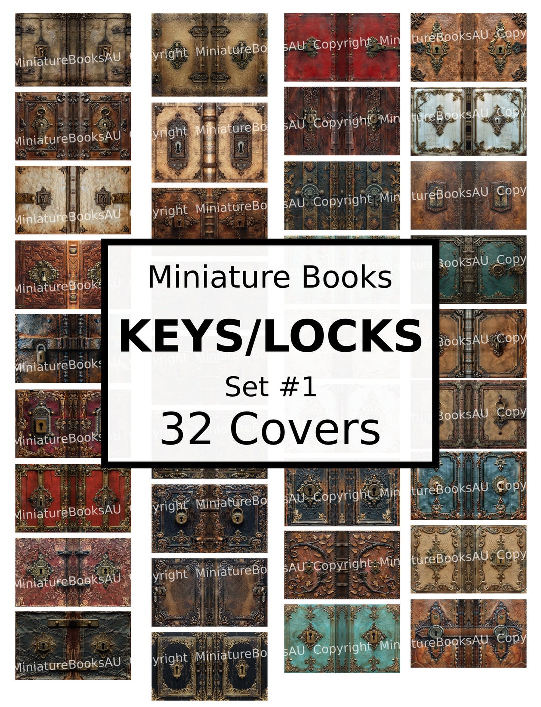 36 Keys & Locks Miniature Book Covers, Downloadable Printable Books ...