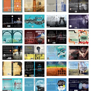 Set of 32 Miniature Book Covers, Downloadable Printable Books, Random ...
