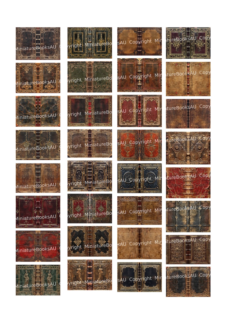 32 Old Miniature Book Covers, Downloadable Printable Books, Set #1 - Etsy