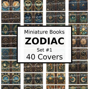 40 Zodiac Miniature Book Covers, Downloadable Printable Books, Set #1 ...
