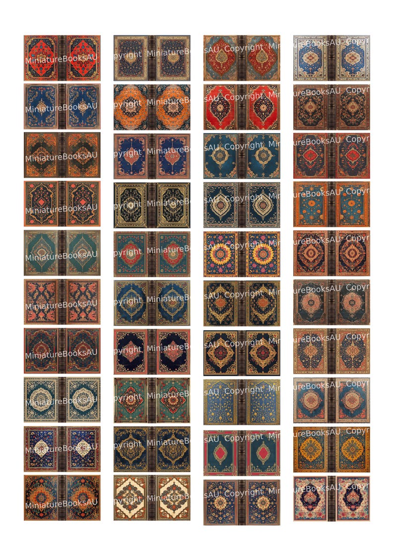 40 Persian Miniature Book Covers, Downloadable Printable Books, Set #1 ...