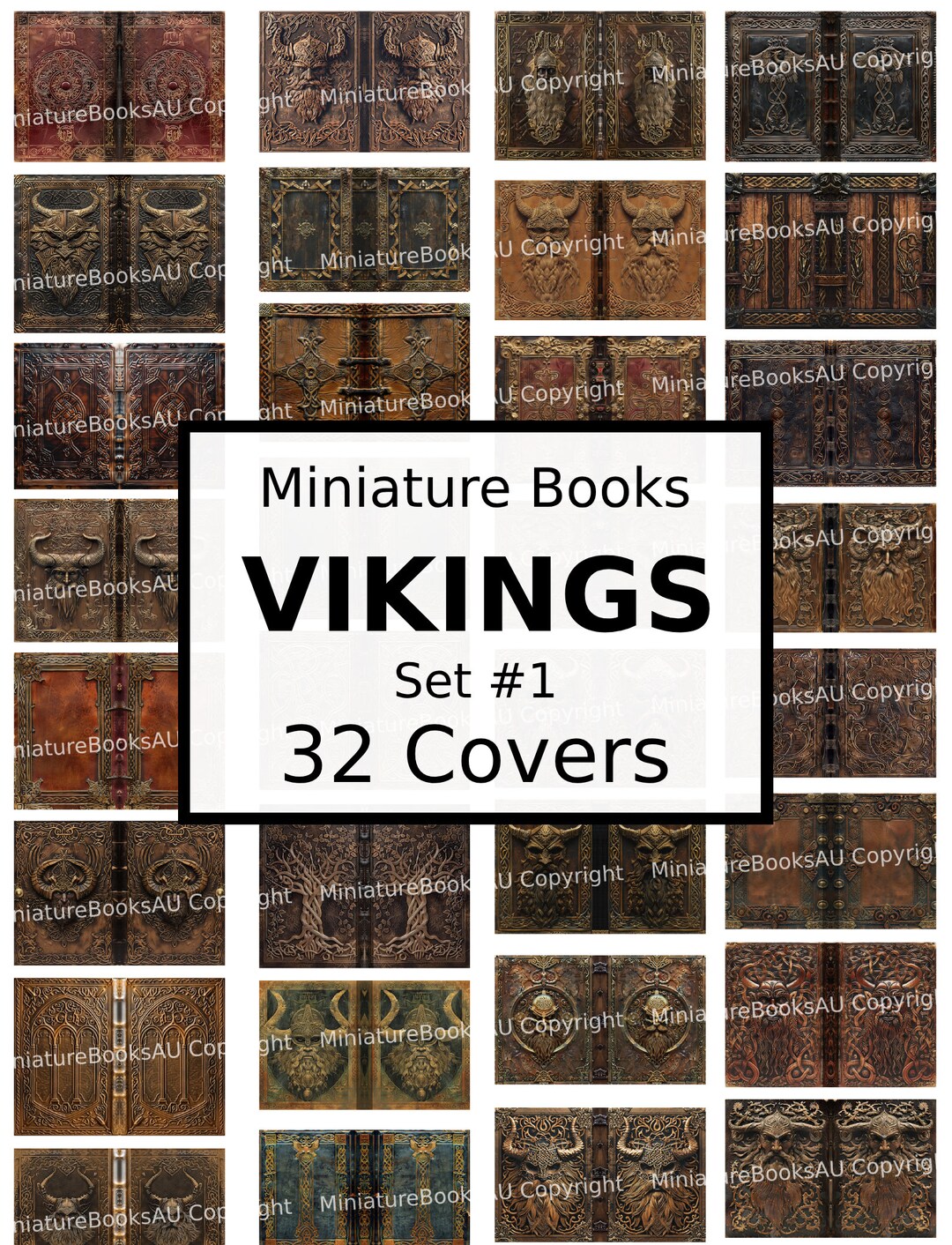 32 Vikings Miniature Book Covers, Downloadable Printable Books, Set #1 ...