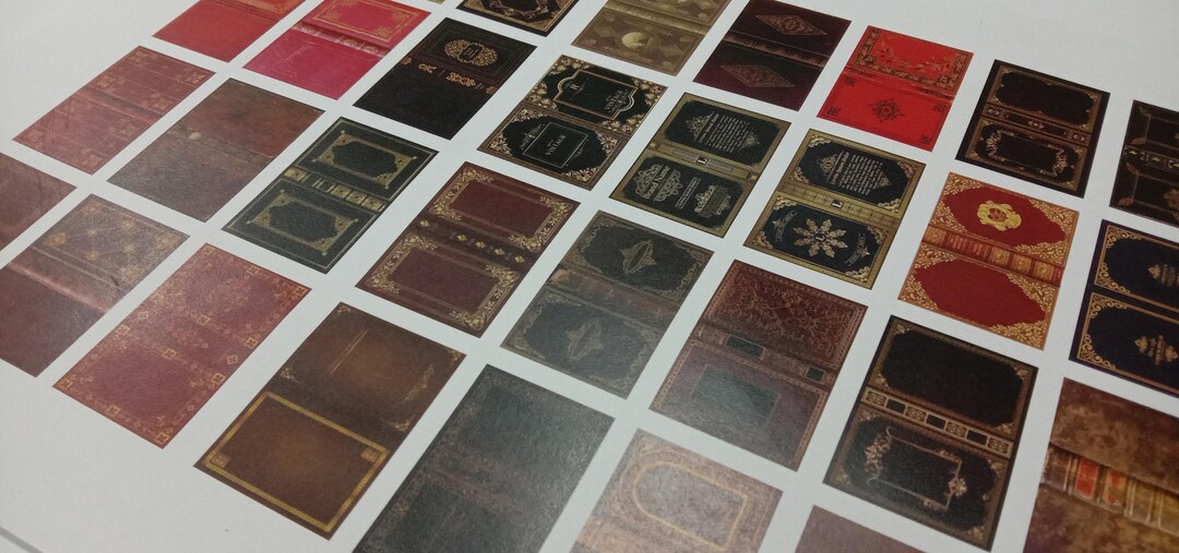 Set of 32 Vintage Miniature Book Covers, Downloadable Printable Books ...