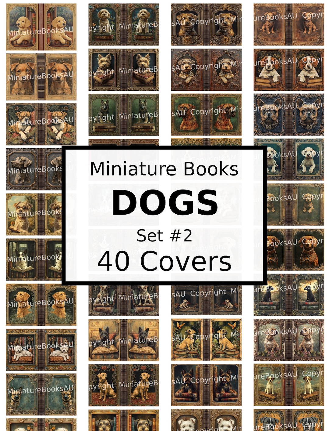 40 Dogs Miniature Book Covers, Downloadable Printable Books, Set #2 - Etsy