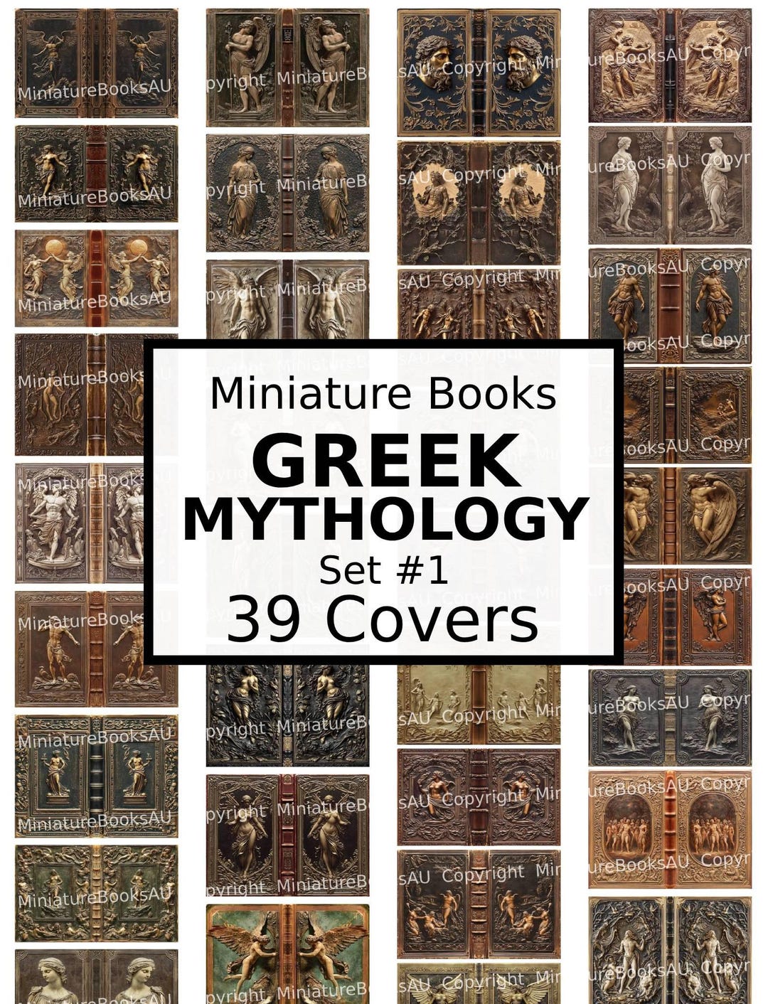 39 Greek Mythology Miniature Book Covers, Downloadable Printable Books ...