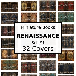 32 Renaissance Miniature Book Covers, Downloadable Printable Books, Set ...
