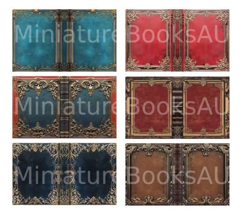 160 Small Borders Miniature Book Covers, Downloadable Printable Books ...