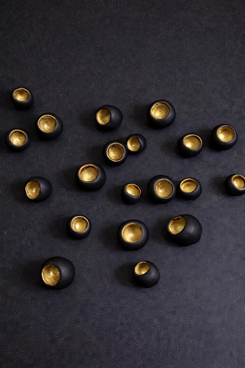 Handmade Clay Ball Wall Art - Black Clay Accent Set - Etsy