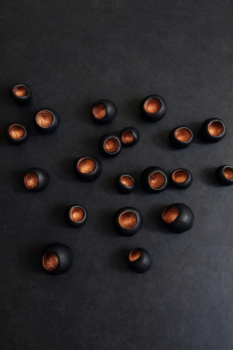 Handmade Clay Ball Wall Art - Black Clay Accent Set - Etsy