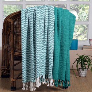 100% Luxurious Cotton Diamond Throw Blanket 50x60 Inch Set of 2 - Etsy