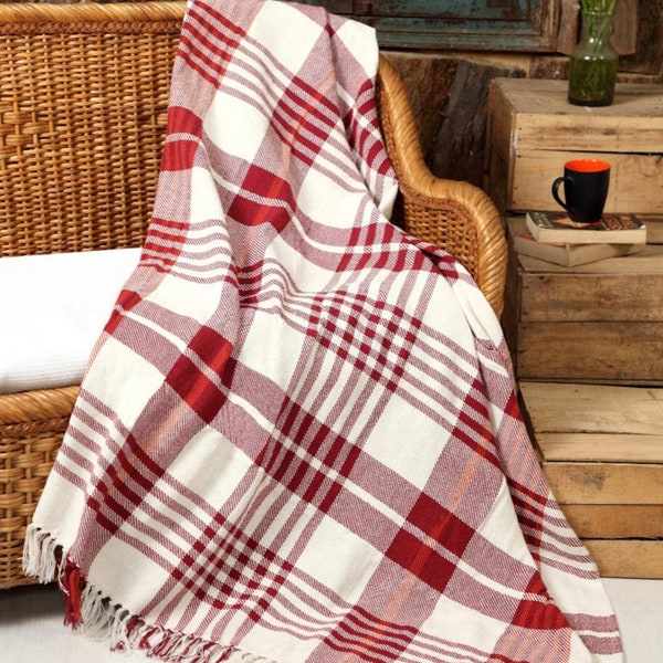 Red and White Throw Blanket - Etsy