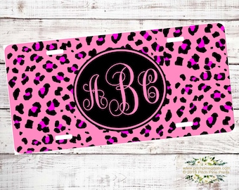 PERSONALIZED LICENSE PLATE Leopard Print Car Tags Monogrammed Animal ...