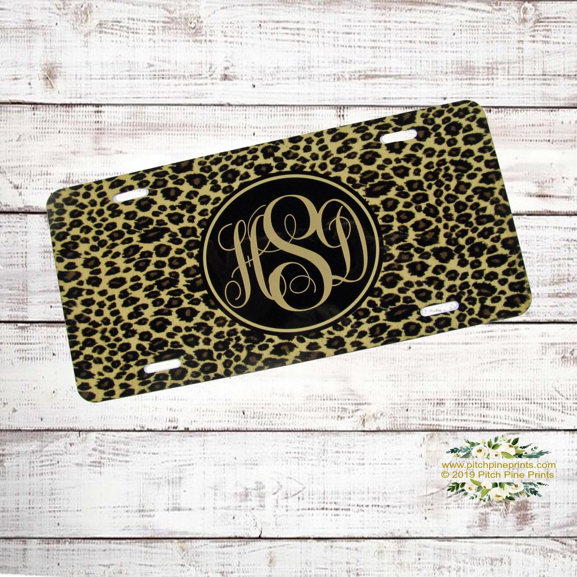 Monogrammed Leopard Print Cheetah Print Animal Print License - Etsy UK
